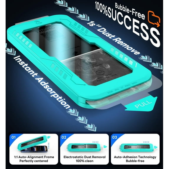 UUGHWW-Privacy Screen Protector for iPhone 17 Pro Max 2 Pack, [25° Anti ...