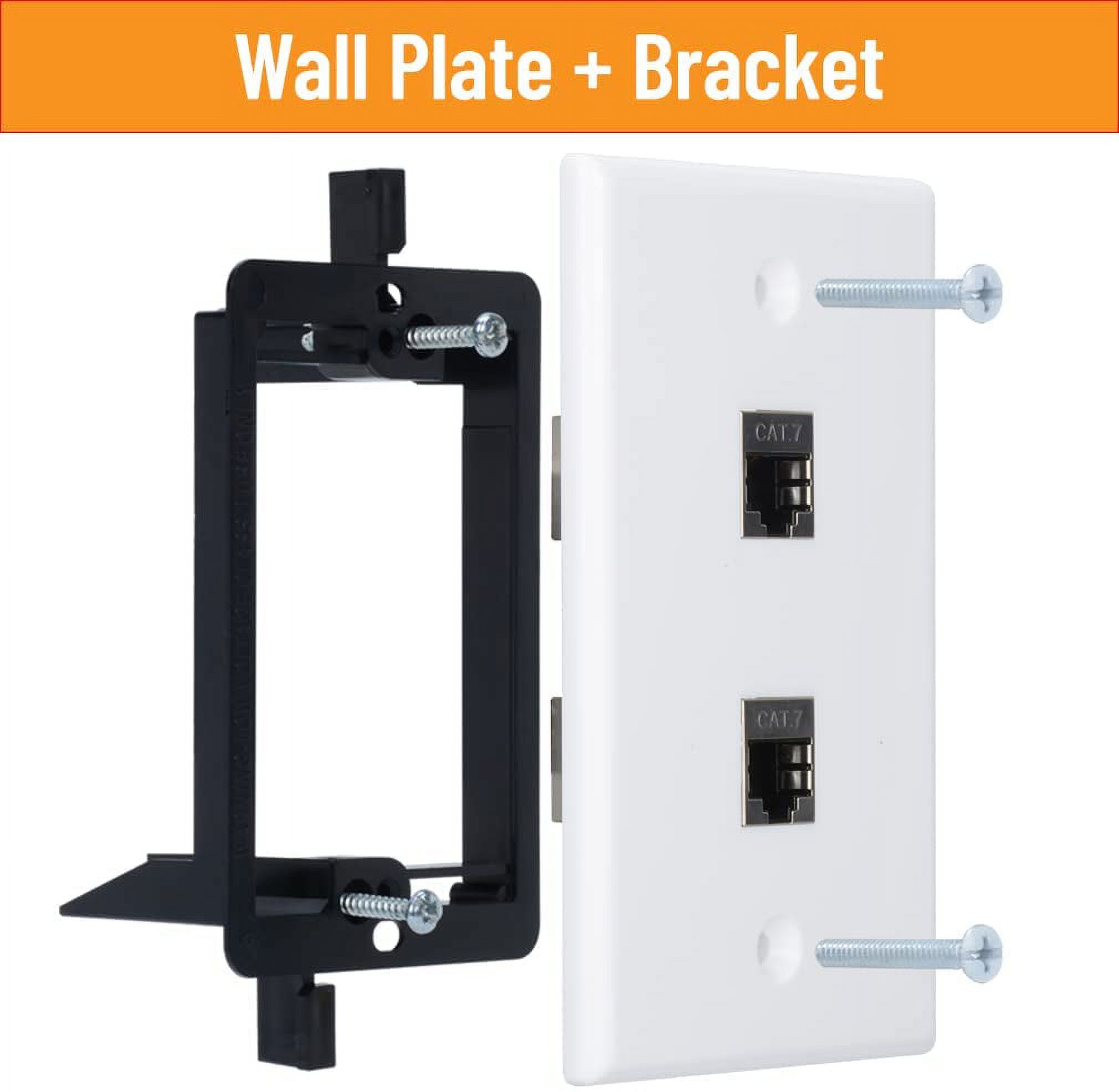 UUGHWW-RJ45 Wall Plate 2 Port, Cat7 Keystone Jack Wall Plate White ...