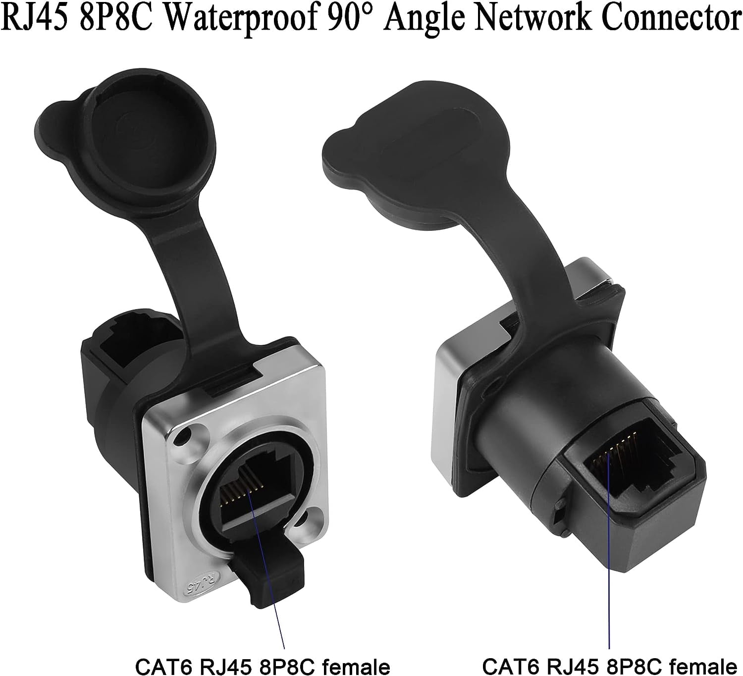 UUGHWW-RJ45 Waterproof 90° Angle Network Connector CAT6 RJ45 Panel ...