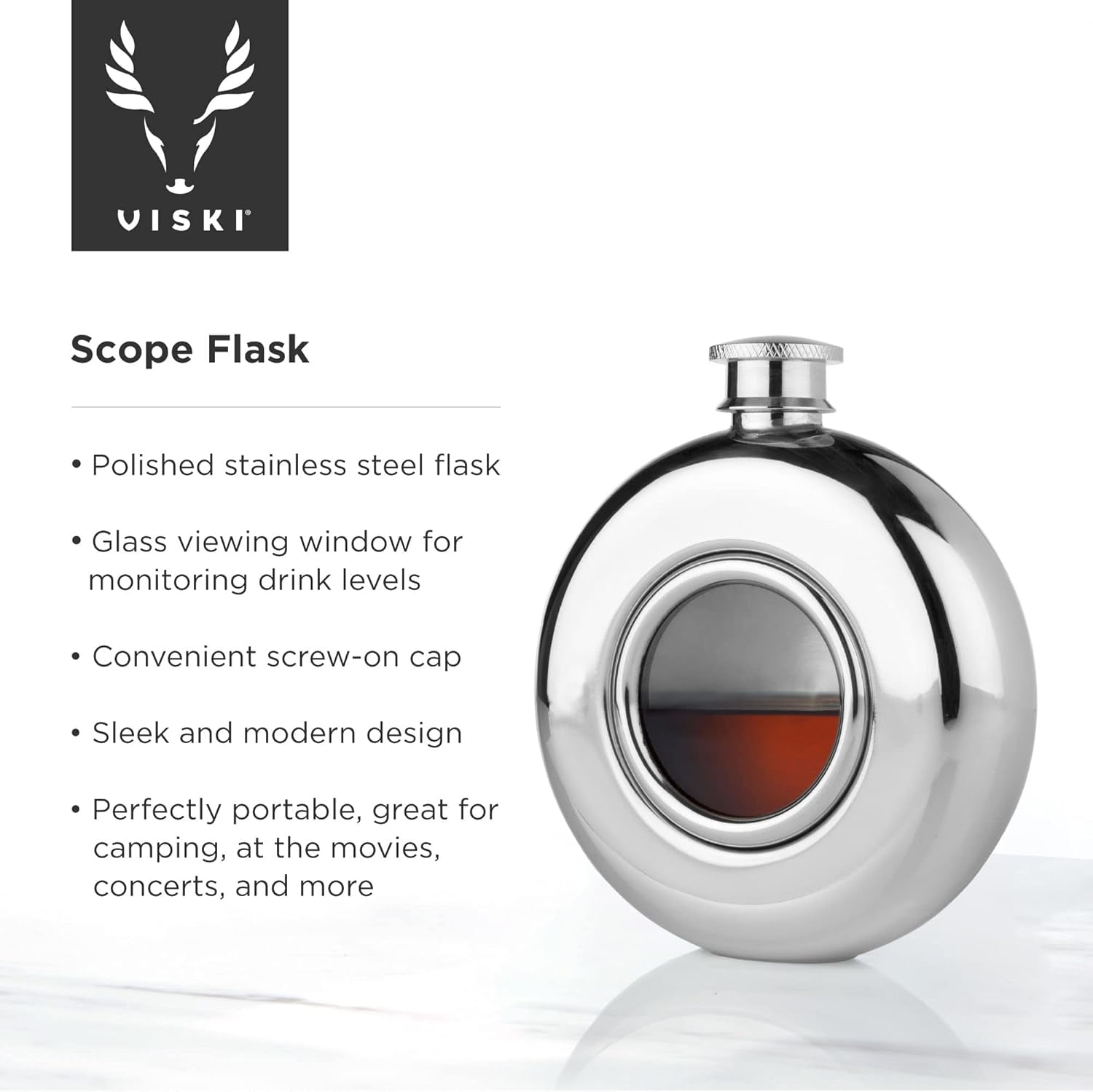 UUGHWW-Scope Flask - Round Flask with Window - Drinking Flasks for ...