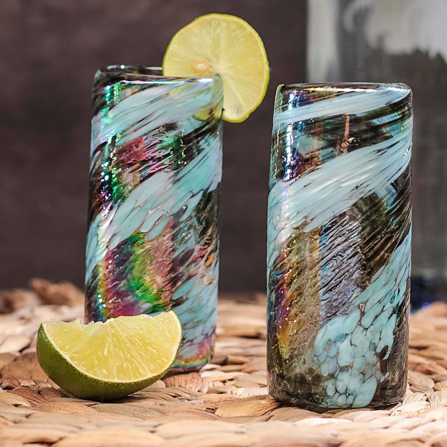 UUGHWW-Specialty Mexican Tequila Glasses, Hand-Blown with Unique Color ...