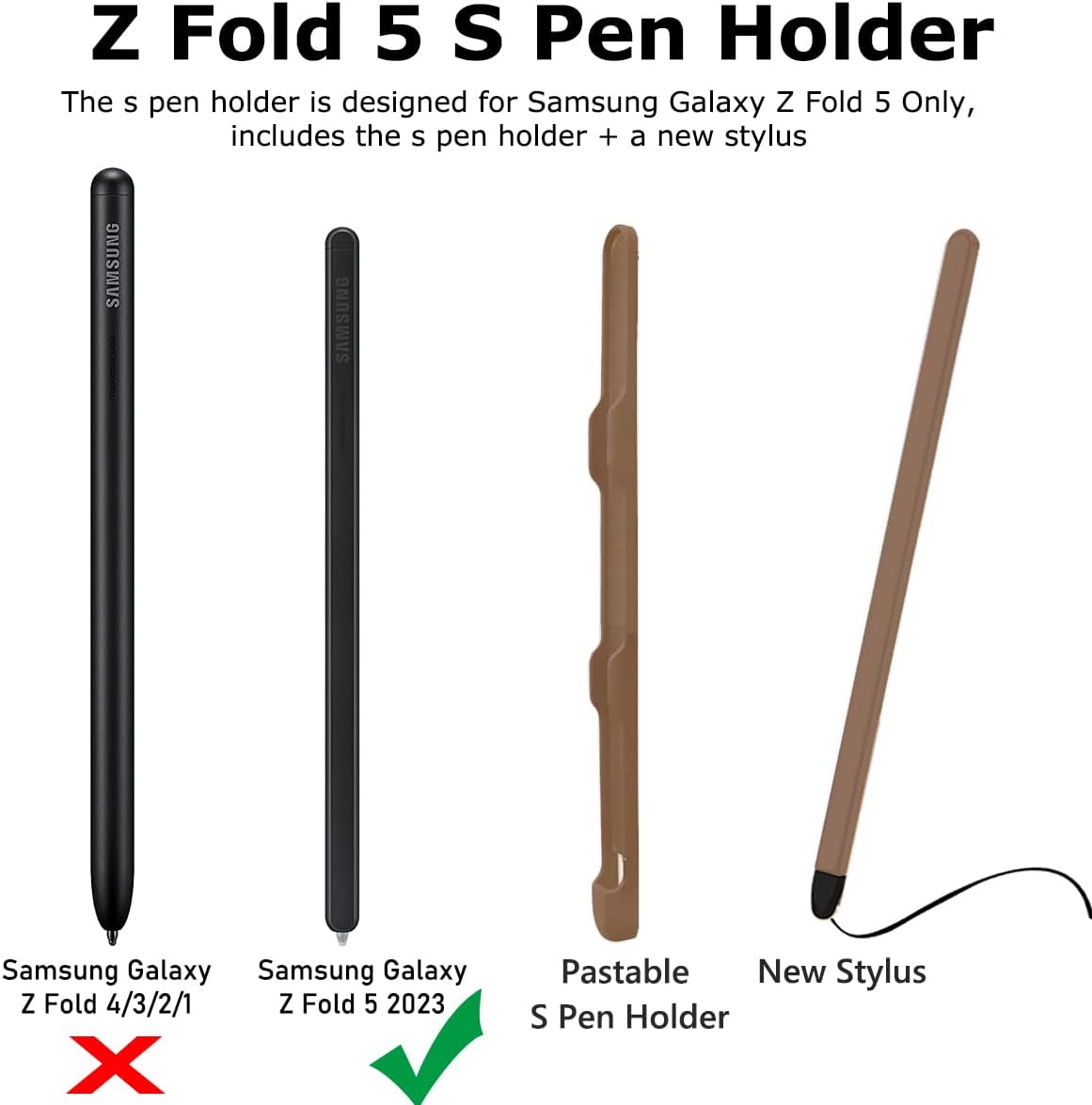 UUGHWW-Stylus & Slim S Pen Holder for Samsung Galaxy Z Fold 7 Phone ...