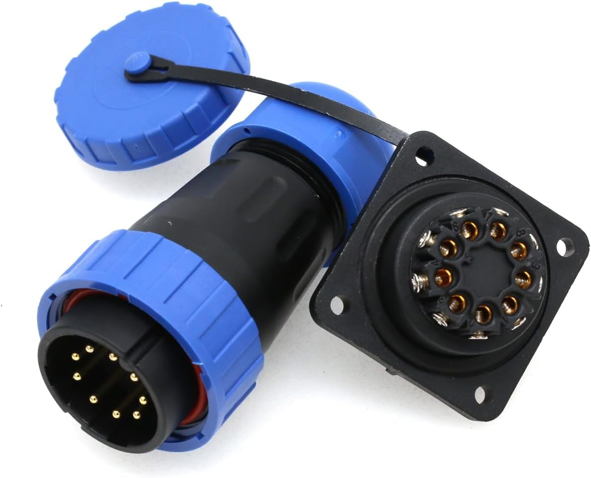 UUGHWW-TY28 9 Pin Waterproof Connector Aviation Plug Screw Crimping ...