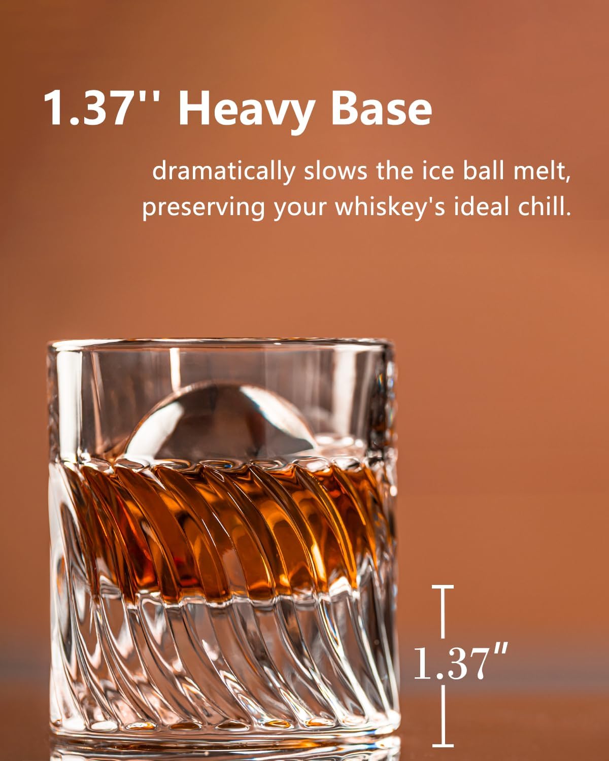 UUGHWW-Thick Bottom Whiskey Glass Set of 2, 7 OZ Crystal Old Fashioned ...