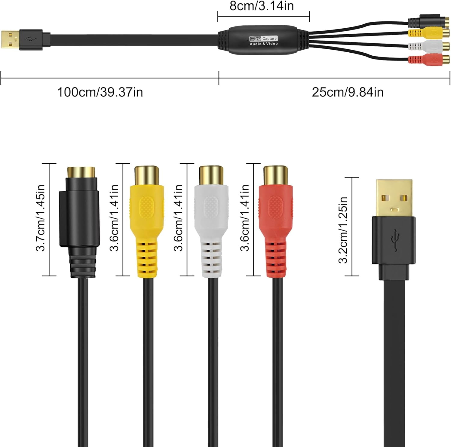 UUGHWW-USB 2.0 Audio Video Capture Card S Video RCA to USB Digital ...