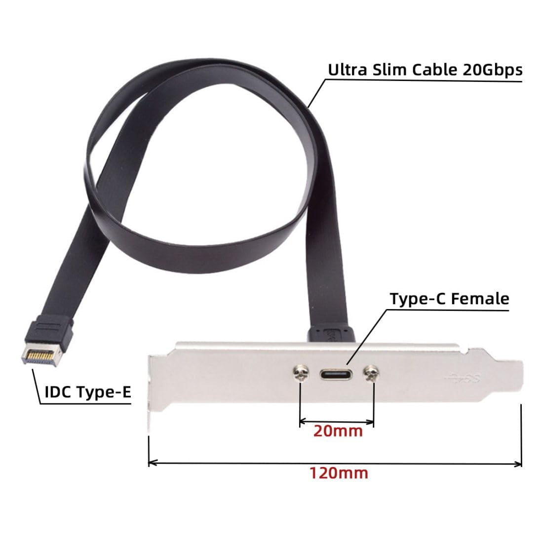 UUGHWW-USB 3.2 Gen 2x2 20Gbps USB C Front Panel Header to USB Type-E ...