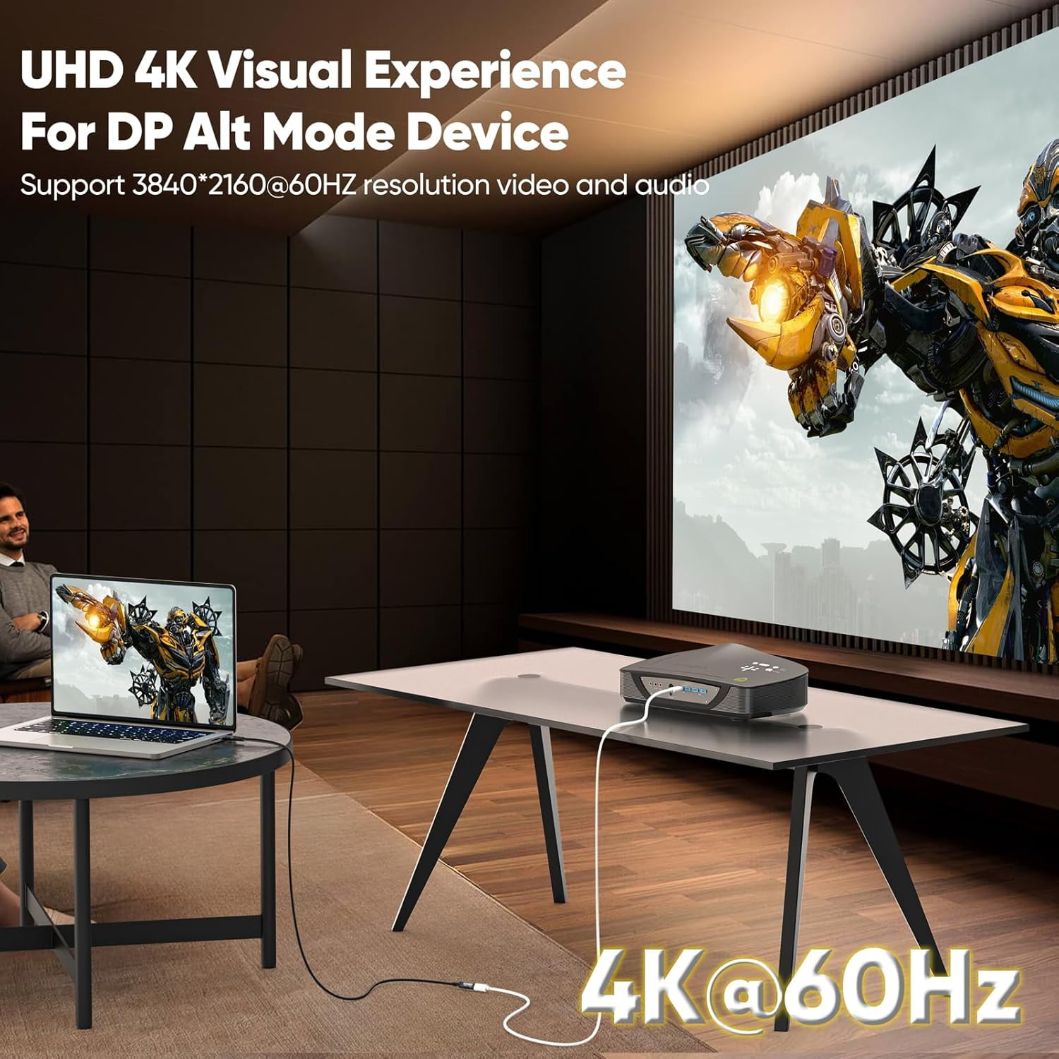 UUGHWW-USB C Extension Cable 20ft Long, Upgraded 4K@60Hz Monitor & 100W ...