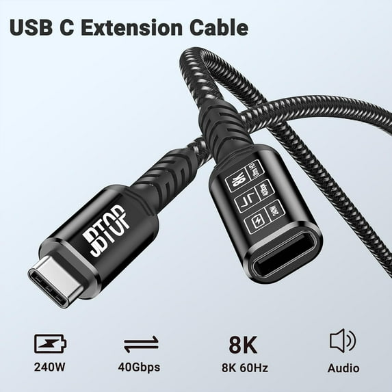 UUGHWW-USB C Extension Cable 3.3ft[2 Pack 40Gbps/240W/8K], 240W ...
