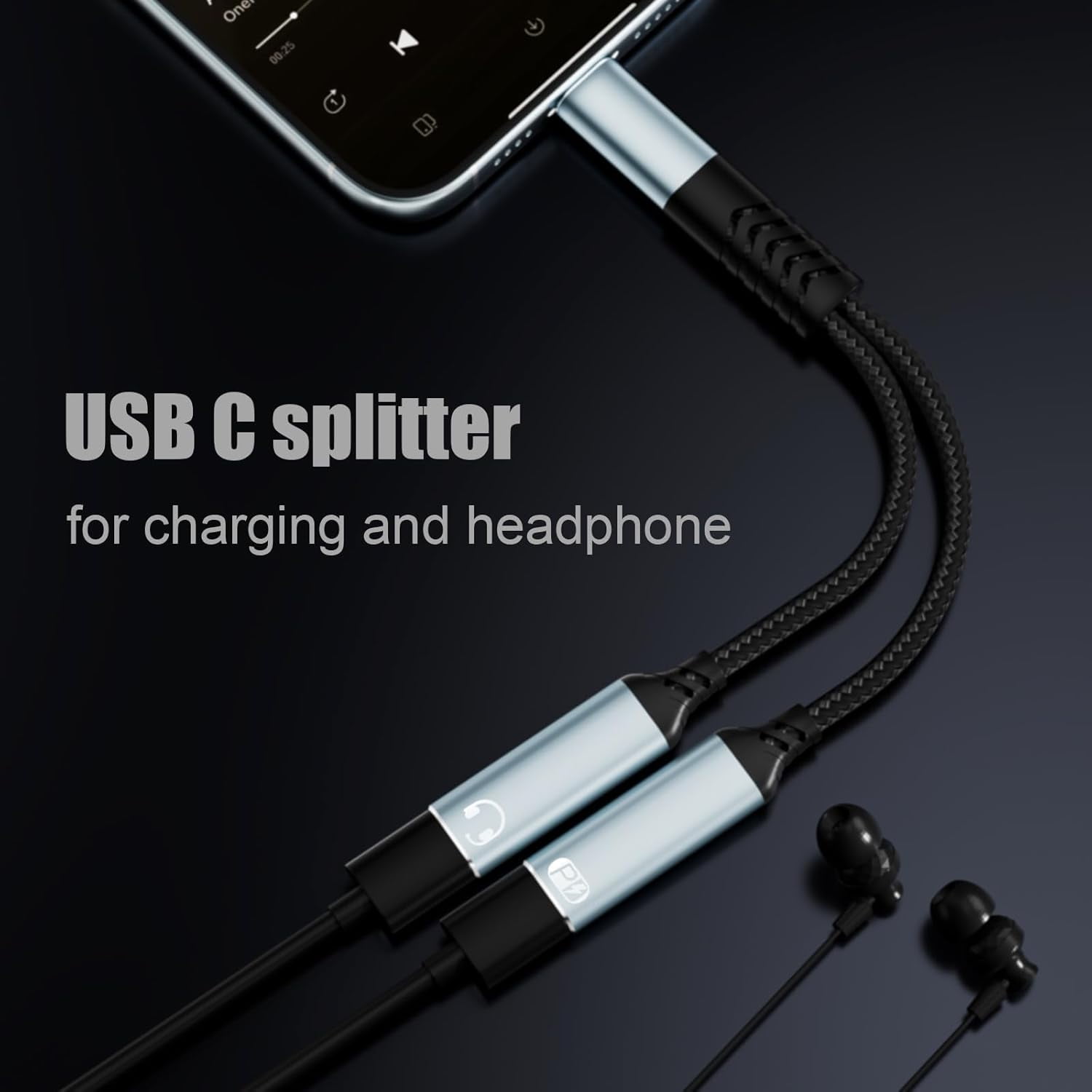 UUGHWW-USB C Splitter 1 in 2 Out, USBC to Dual USB Type C Female ...