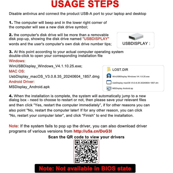 UUGHWW-USB to HDMI Adapter 1080P 60Hz, USB A 3.0 to HDMI Adapter for ...