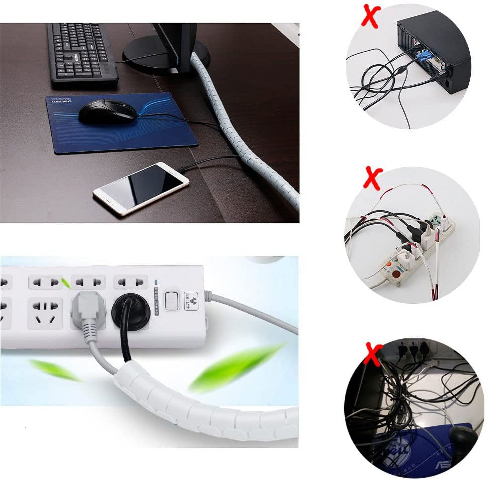 UUGHWW-White Cable Wire Cover Cord Management Sleeve Electrical Wire ...