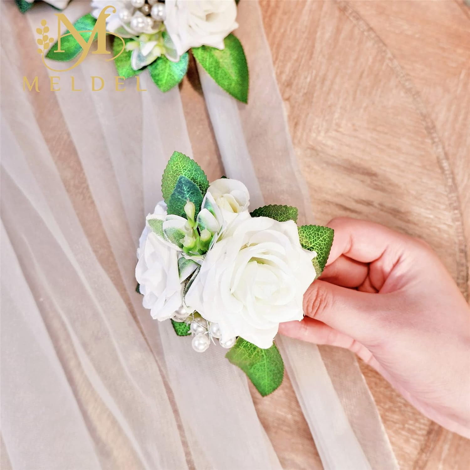 UUGHWW-White Ivory Rose Floral Shoulder Corsages & Boutonniere for Men ...