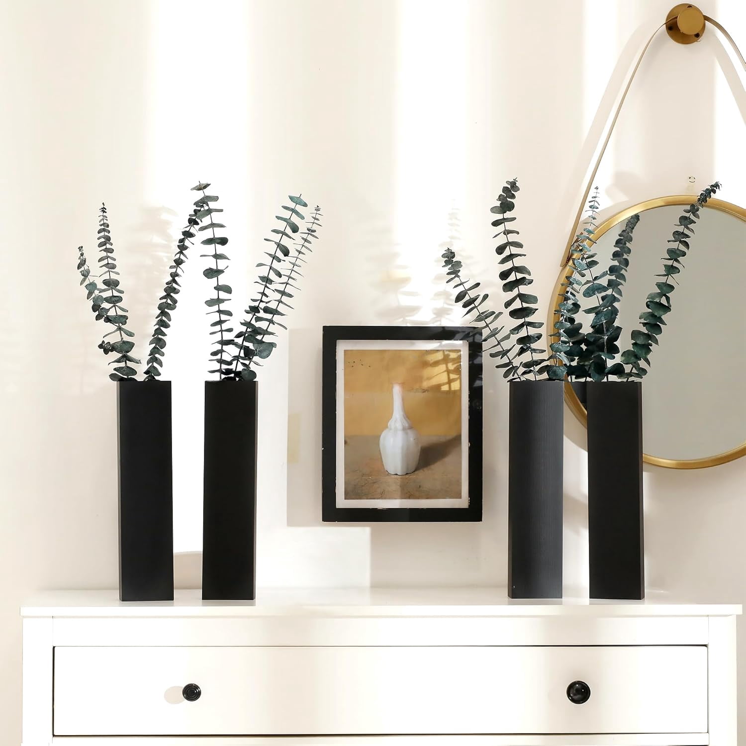 UUGHWW-Wood Wall Planter 4 Pack Wall Decor for Artificial Flower Plants ...
