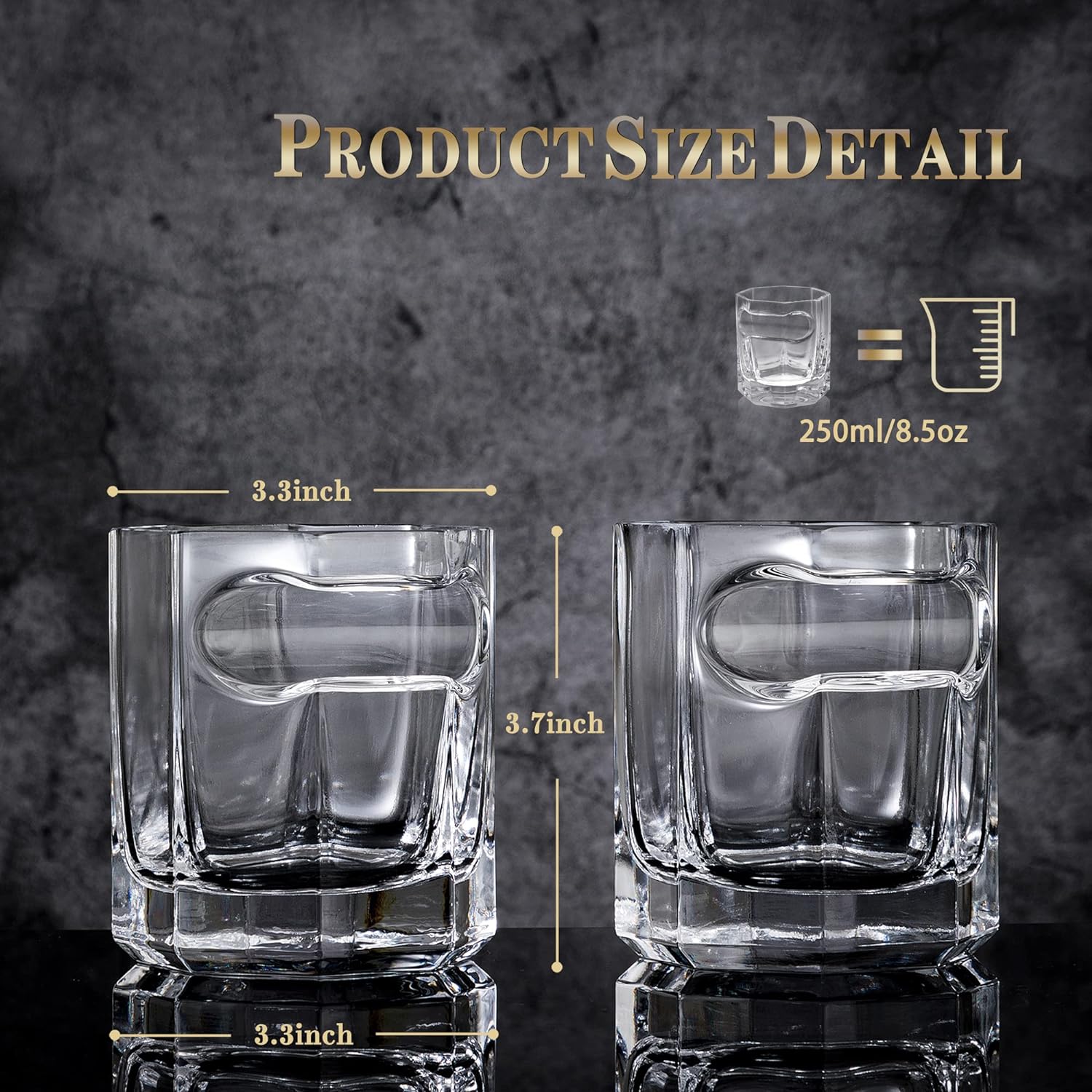 UUGHWW-YouYah Cigar Whiskey Glasses with Cigar Holder-Set of 2, Cigar ...