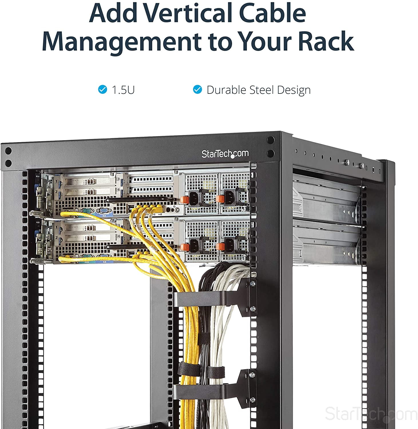 UUGHWW-.com 2.4 x 3.9in Vertical Cable Management D Ring - 1.5U Metal D ...
