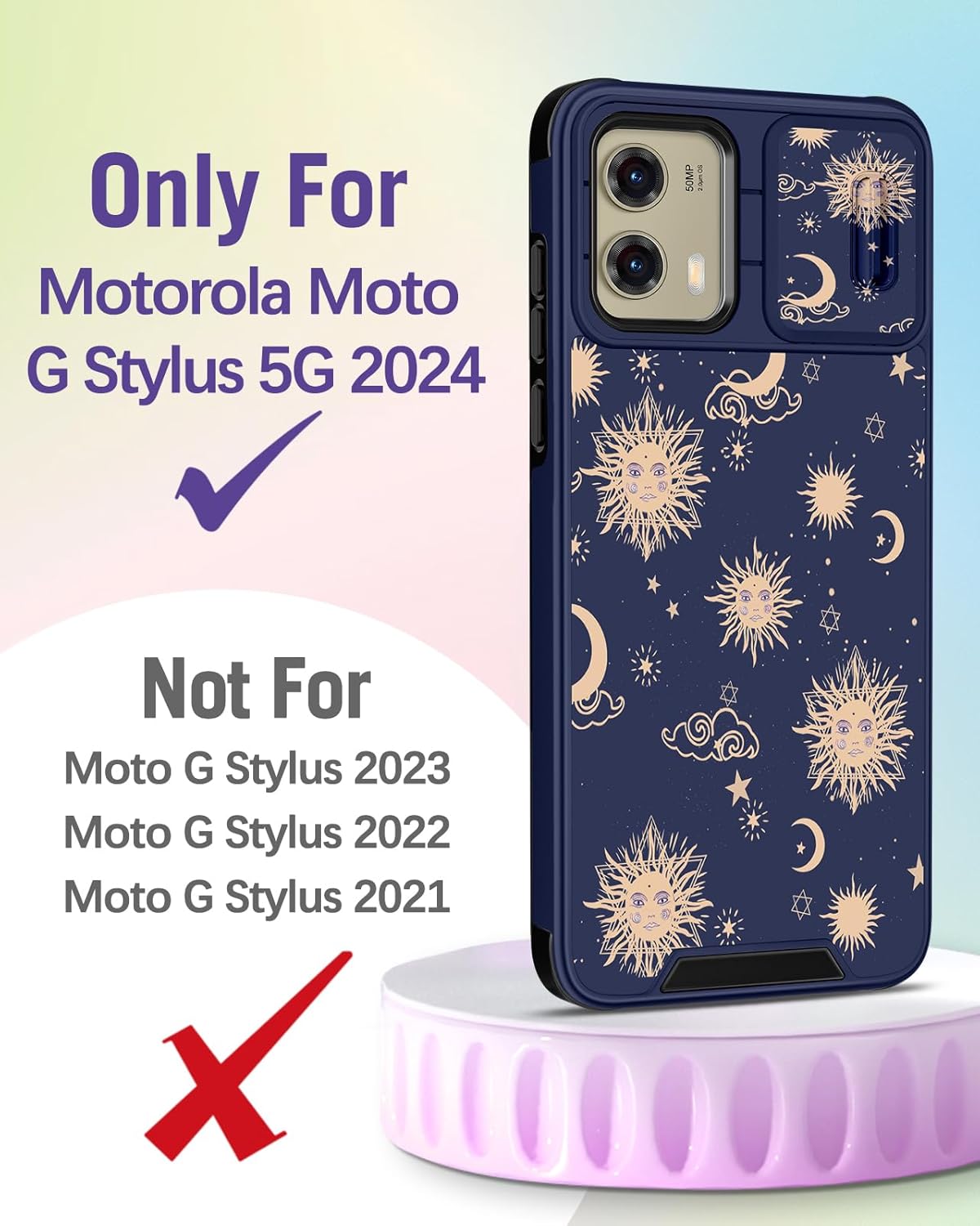 UUGHWW-for Moto G Stylus 5G 2024 Case - with Ring Stand & Camera Cover ...