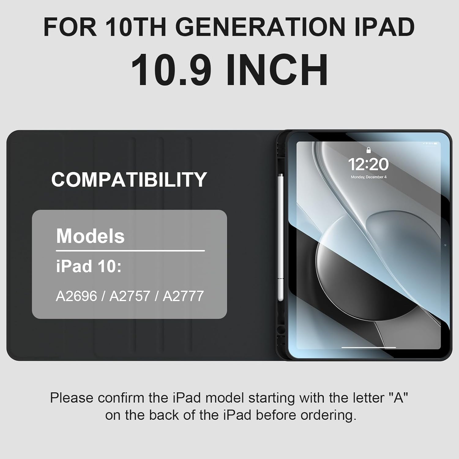 UUGHWW-for iPad 10th Generation Case with Keyboard with Pencil Holder ...