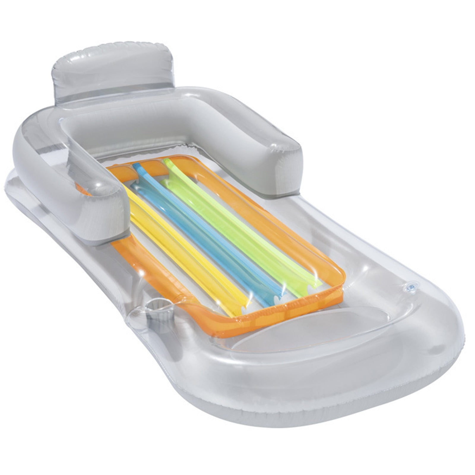 UUHYTG Inflatable Pool Float Chair - Adult Size with Headrest & Cup ...