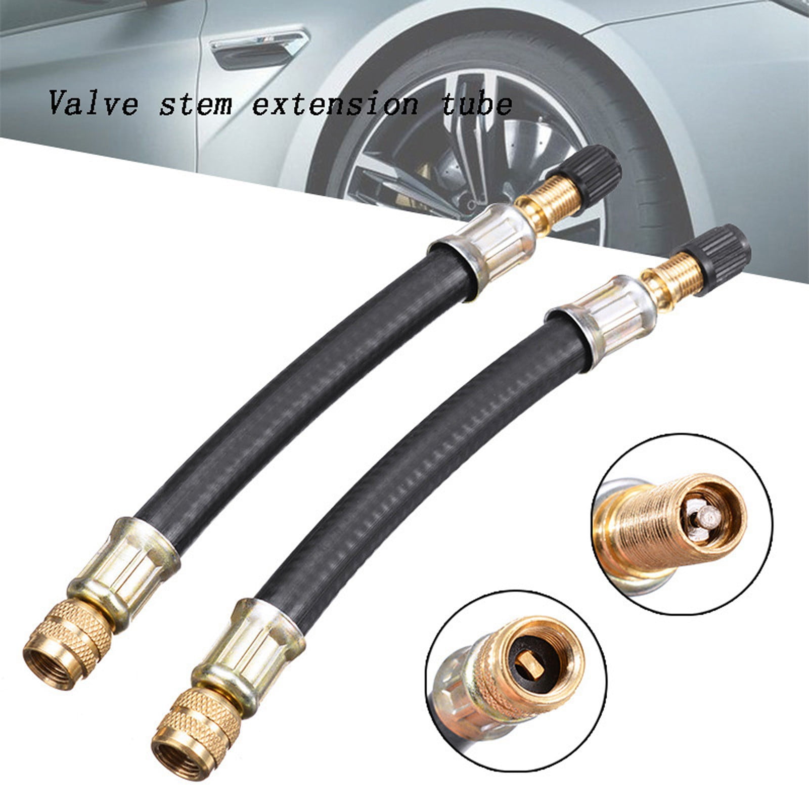 UUHYTG Tire Valve Extension Tube, Flexible Rubber Copper Design for Car ...