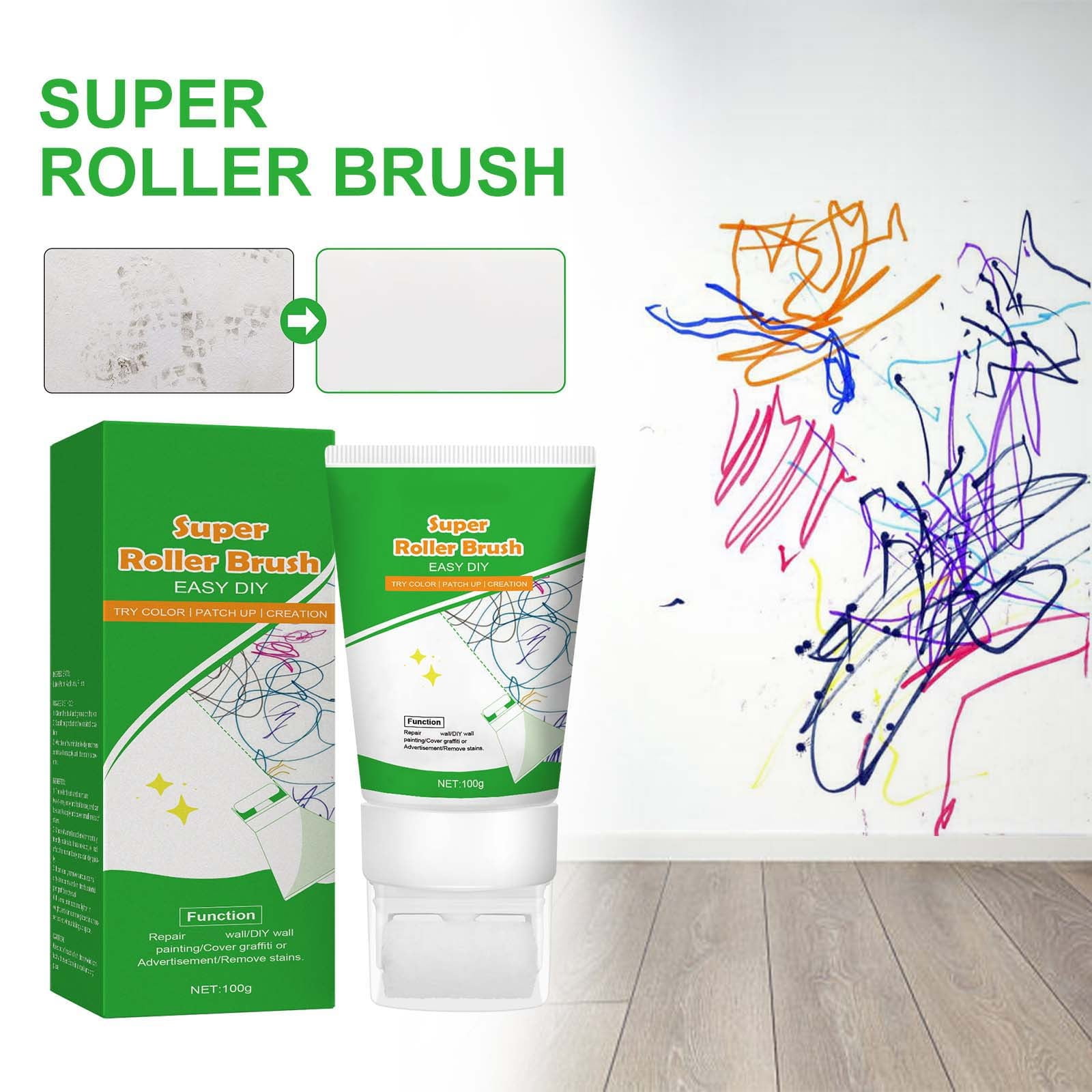 UUHYTG Wall Repair Roller Kit - Small Paint Touch Up Tool with Brush ...