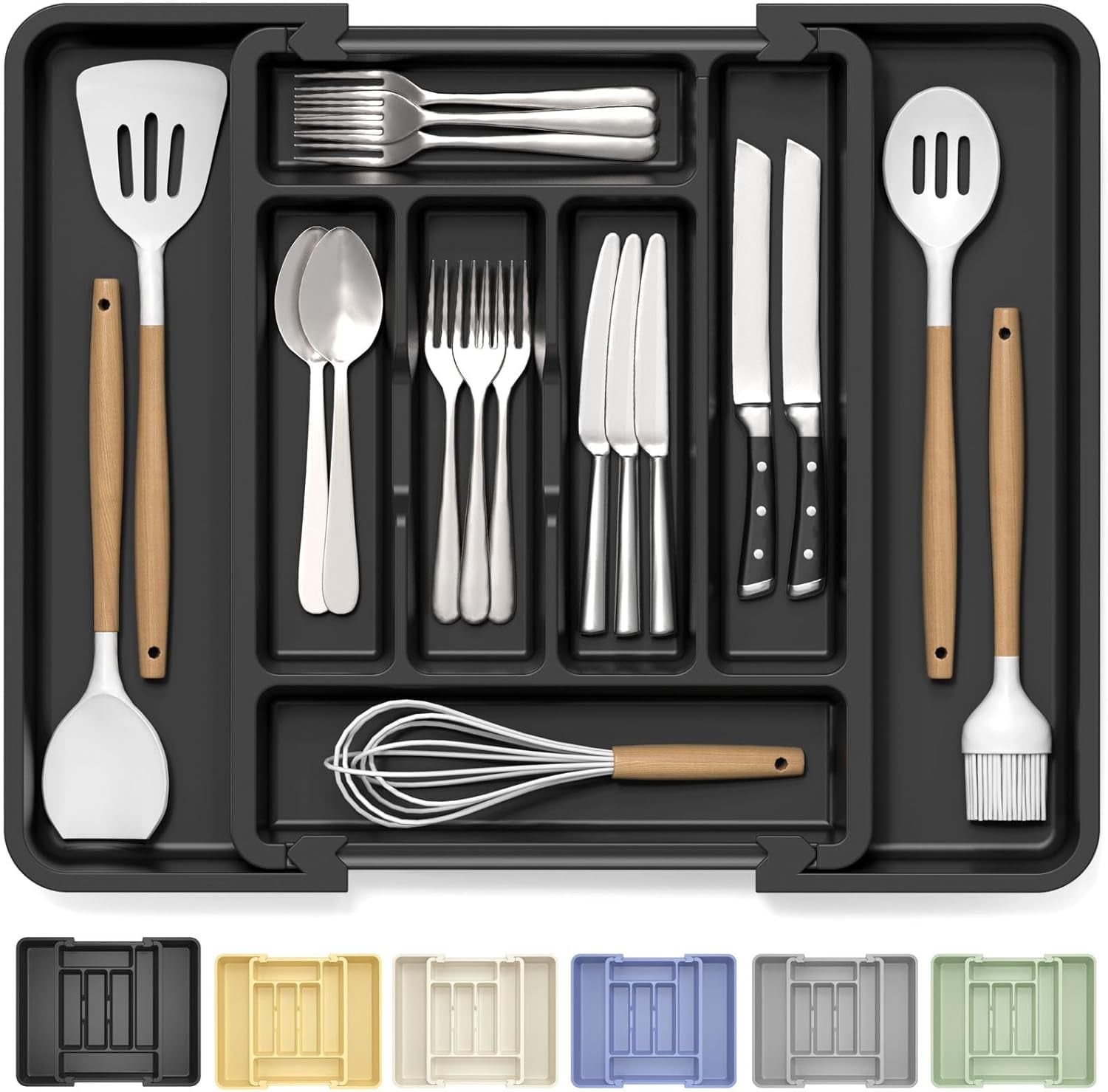 UUK Large Silverware Organizer for Kitchen Drawer & Utensils ...