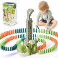 UUSUOO Dinosaur Domino Train,Domino Games Domino Train Set with 60 ...