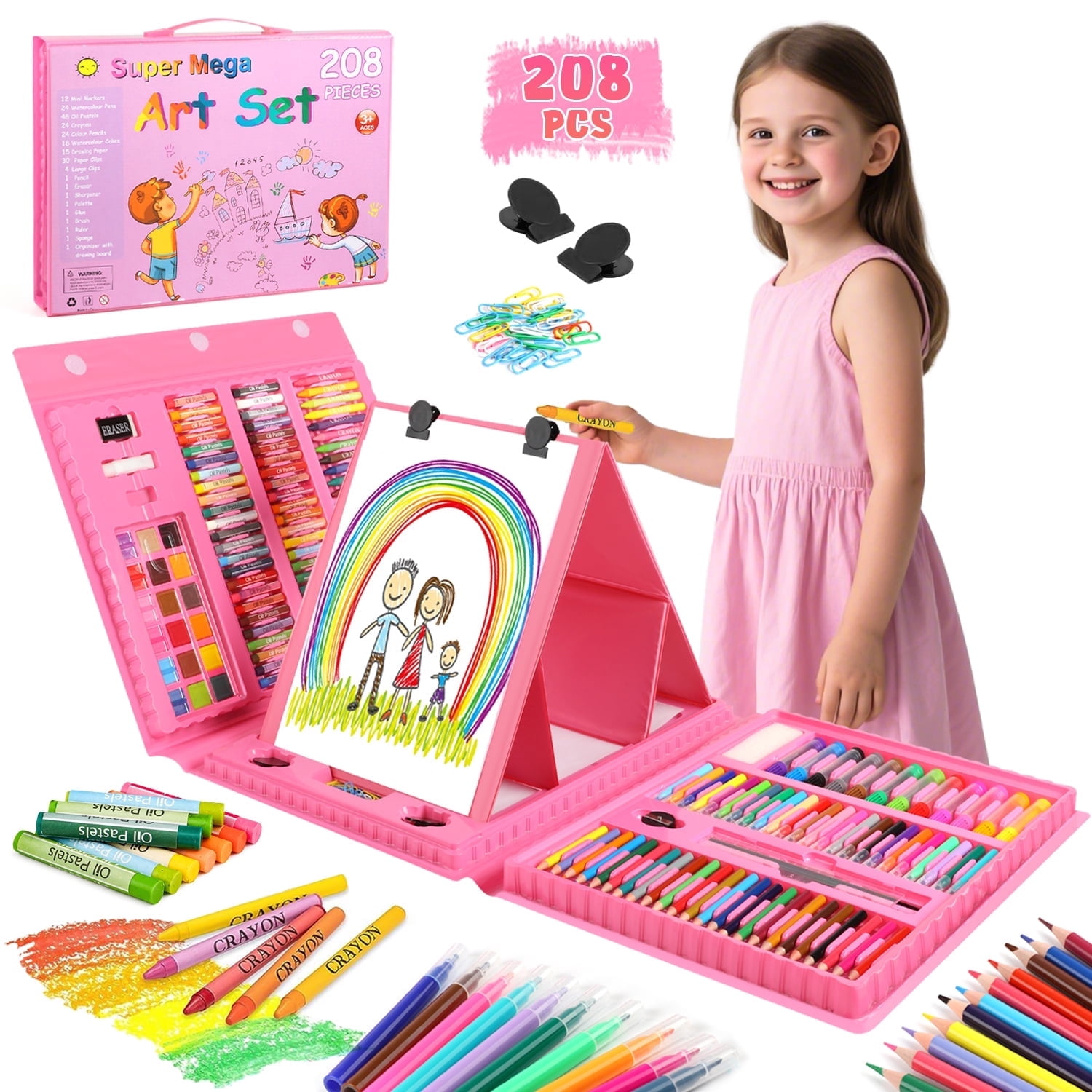 UUSUOO 208 PCS Art Set for Kids,Drawing Kits for Kids Age 8-12 with ...