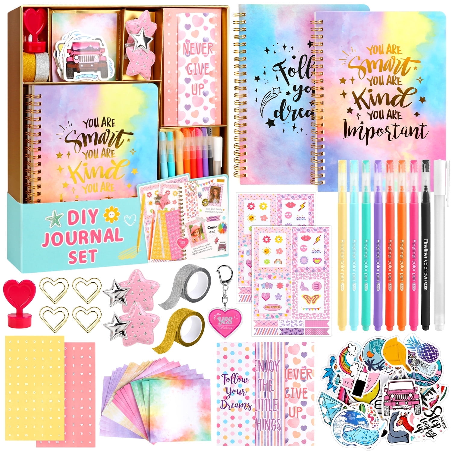 UUSUOO DIY Journal Kit for Girls 8-14,DIY Journal Set for Girls,100Pcs ...
