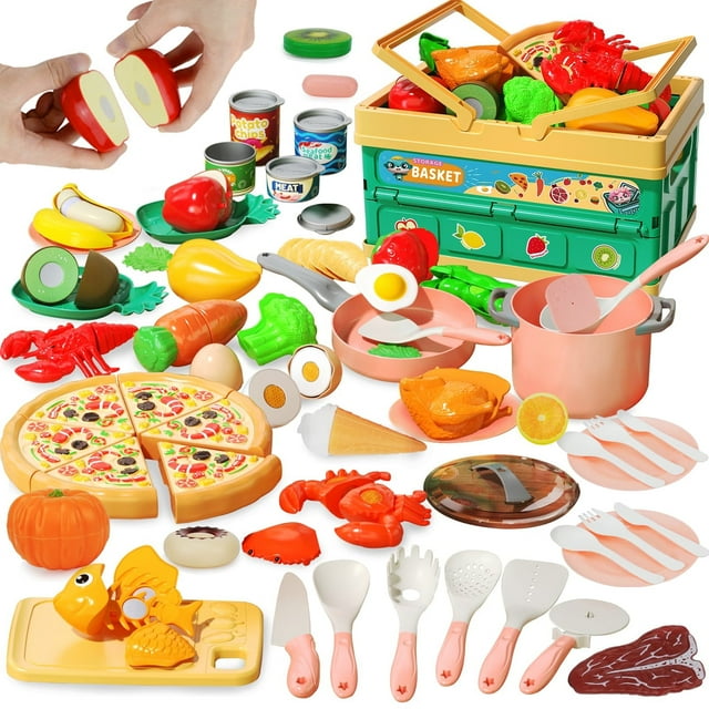 UUSUOO 94PCS Play Food Set for Kids Kitchen,Pretend Food Toys for ...