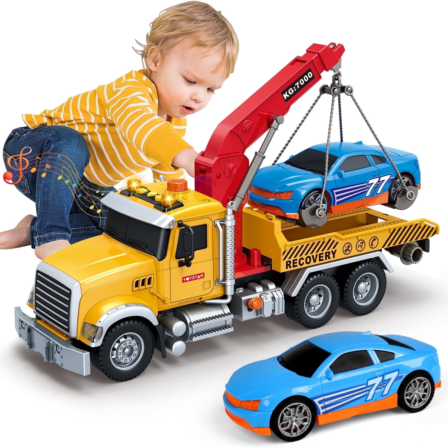 UUSUOO Toddler Trucks for Boys 3-6 Years,15" Large Tow Truck Toys ...