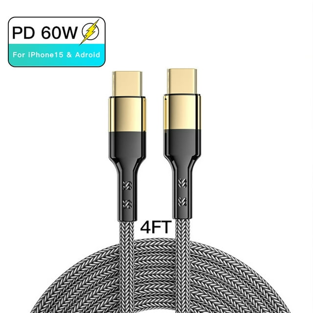 UUTEK RSZ2 nylon braided 1.2m PD 60W usb c to usbc fast charging cable ...