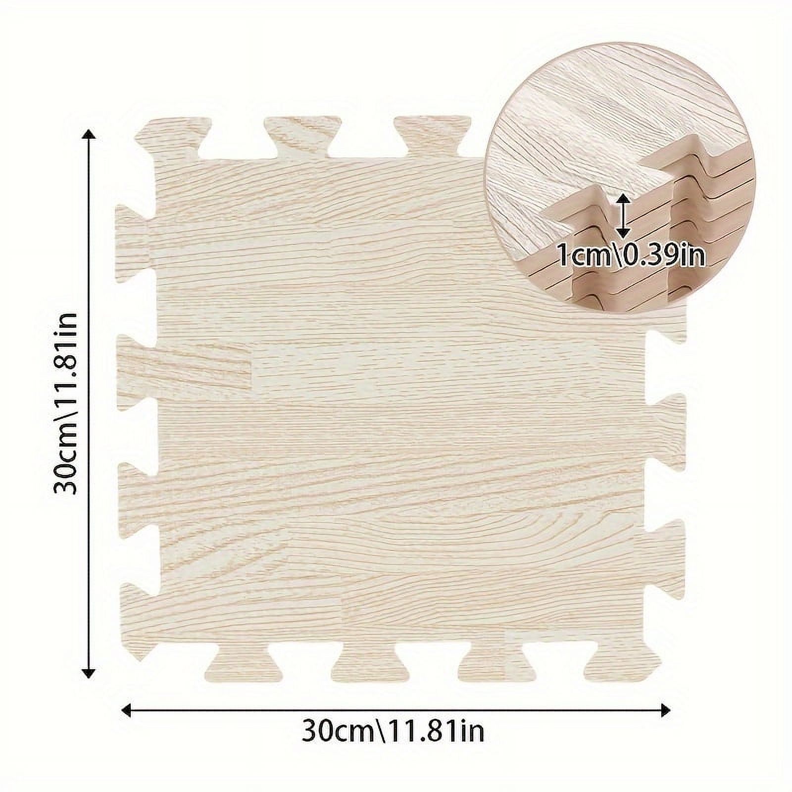 UUUQU 16-Piece Interlocking Wood Grain Foam Mats - Protective Floor ...