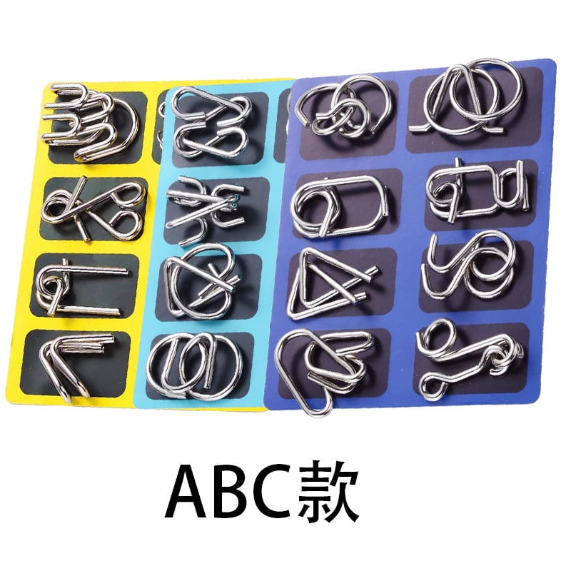 UUWEAR Metal Puzzle Ring Classical Metal Wire Puzzle Set Educational ...