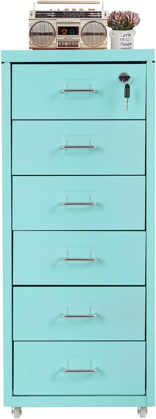 UUYDI 3/6 Tiers Vertical File Cabinet Metal File Cabinet with Lock ...