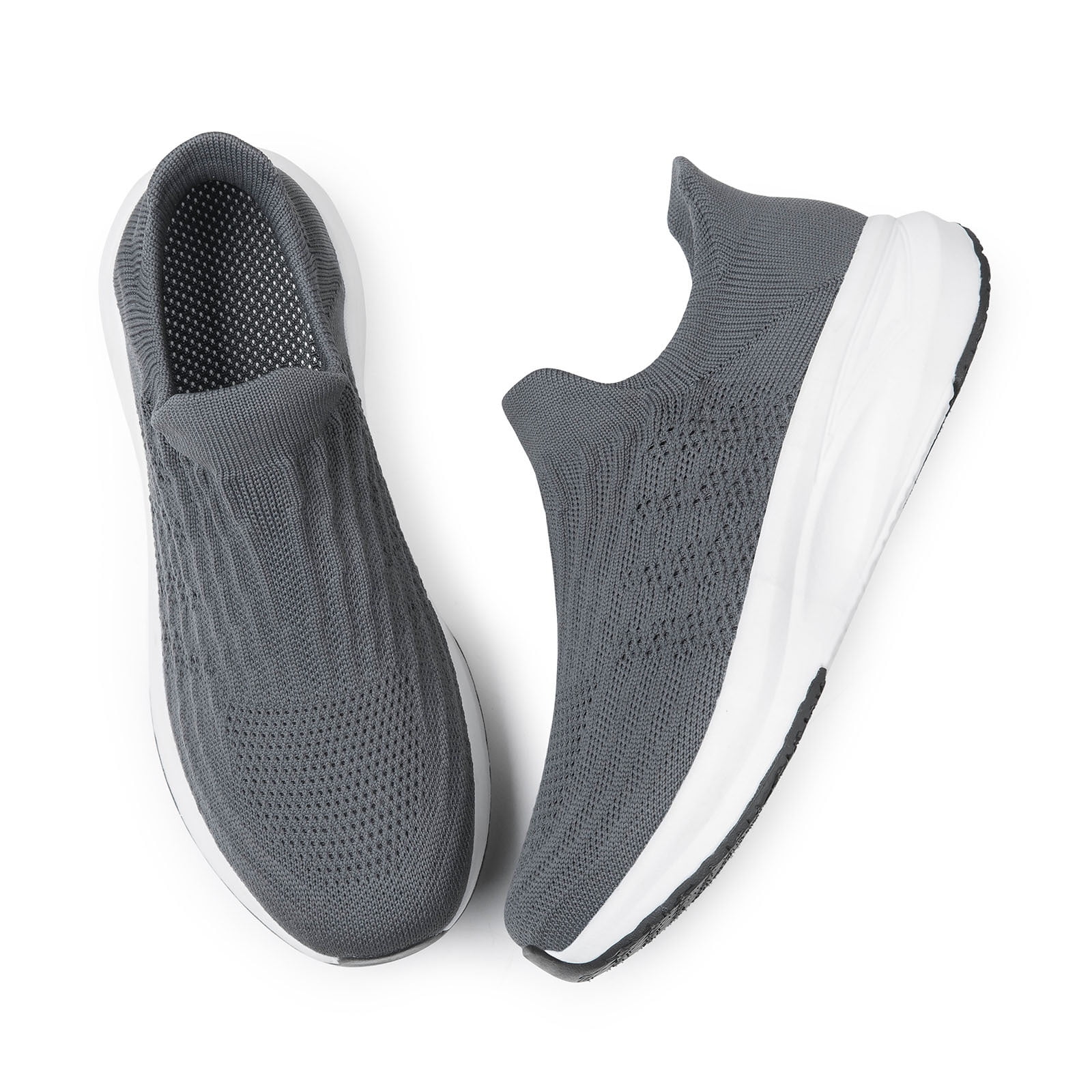 UUYOUNI Womens Slip on Walking Shoes Breathable Sock Shoe Non-Slip Mesh ...