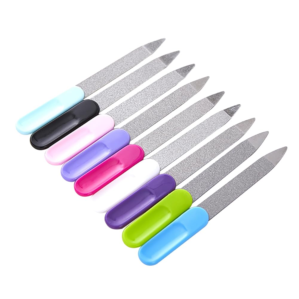 UUYYEO 12 Pcs Stainless Steel Nail Files Buffer Metal Fingernail Files ...