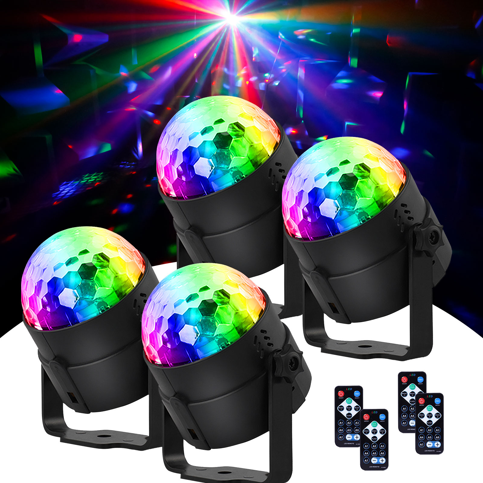 UV 3 LEDs Magic Ball Light Stage Effect Lighting with Remote Controller ...