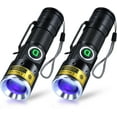 UV 365nm Black Lights Flashlights USB Rechargeable, Wood's Lamp ...