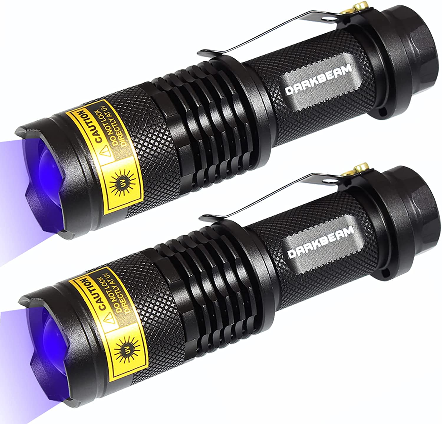 UV 365nm Light Flashlight 2 Packs Wood's lamp Blacklight LED Portable ...
