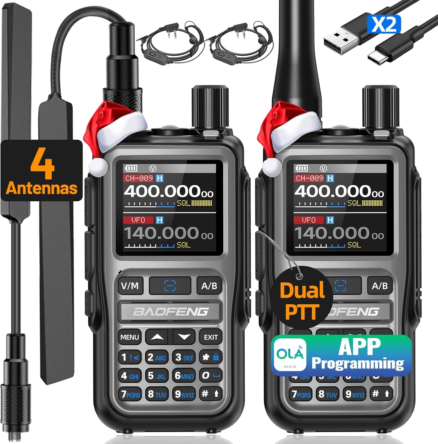 UV-5R Mini Ham Radio Long Range Handheld Two Way Radio NOAA Weather ...