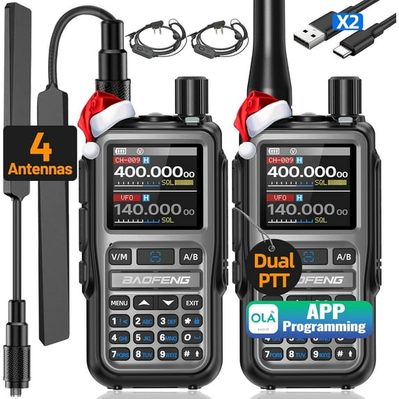 UV-5R Mini Ham Radio Long Range Handheld Two Way Radio NOAA Weather ...