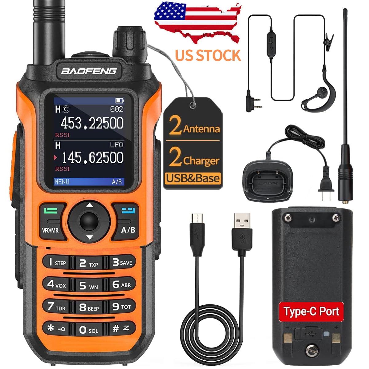 Abbree UV-5R Upgrade Dual Band Ham Radio, 999 Channels Walkie Talkie ...