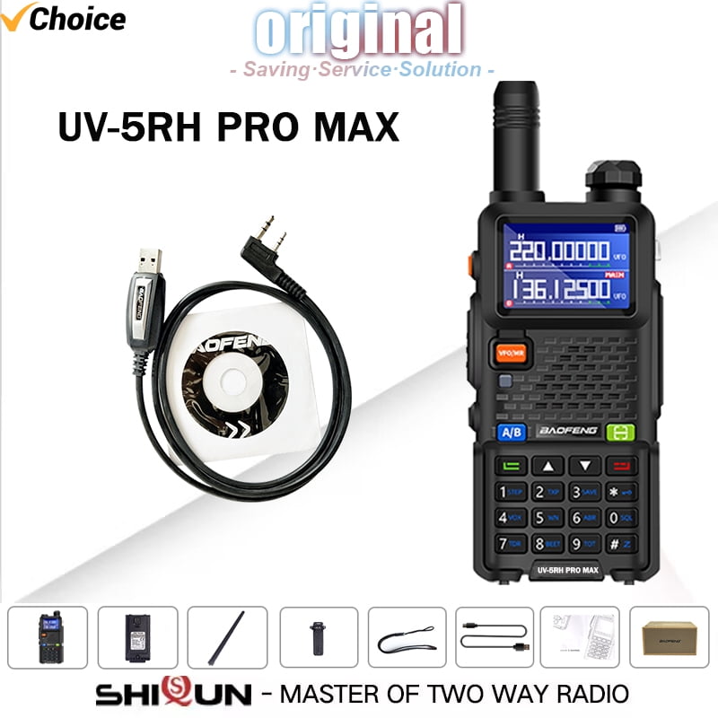 UV-5RH Pro Max GZZHZNZB Walkie Talkie 3800mAh Battery USB-C 14.5W Six Bands Wirless Copy ...