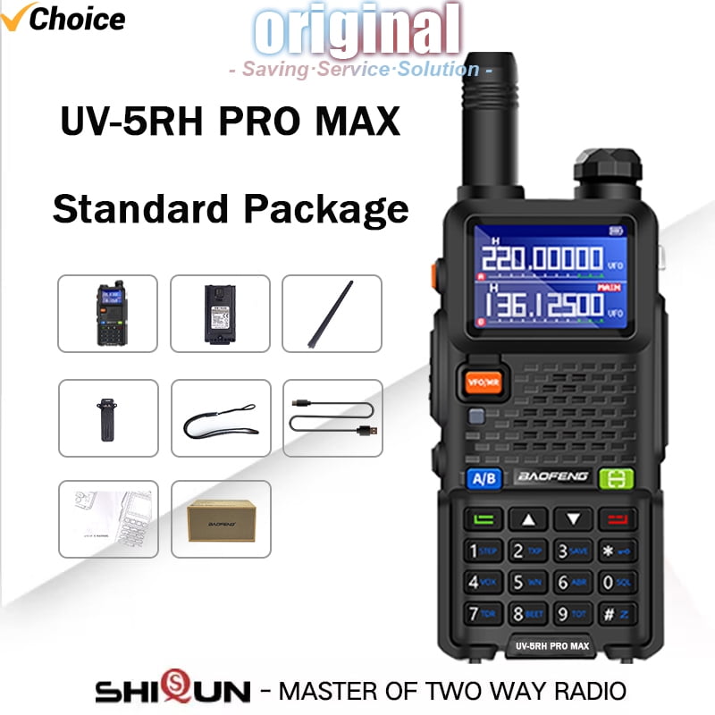 UV-5RH Pro Max GZZHZNZB Walkie Talkie 3800mAh Battery USB-C 14.5W Six Bands Wirless Copy ...