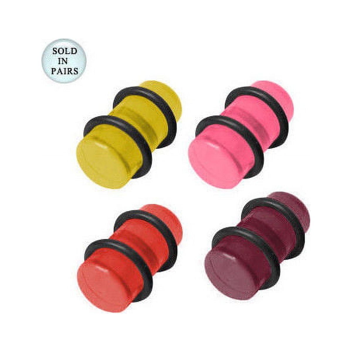 UV Acrylic Ear Plugs 000 Gauge - 4 Colors Available - Walmart.com