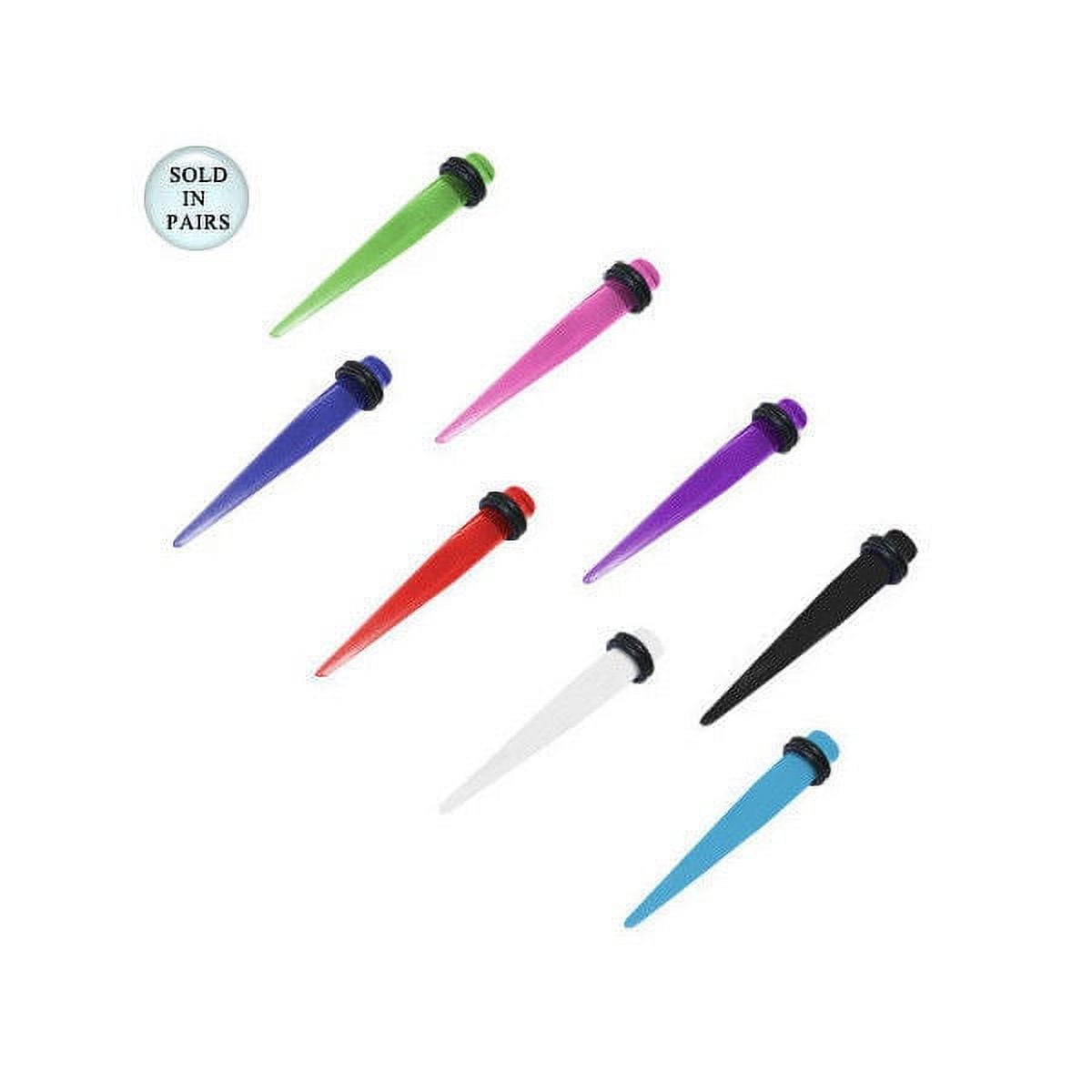 UV Acrylic Spike Design Ear Plug Taper/Stretcher 8 Gauge - 8 Colors ...