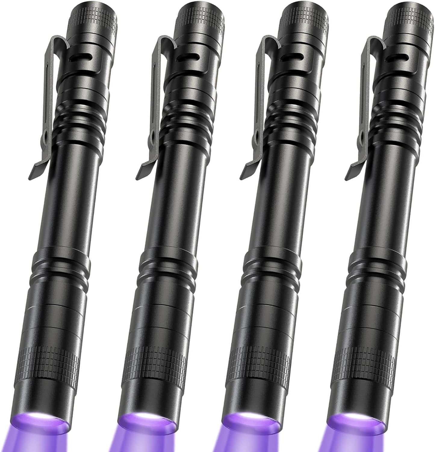 UV Black Light Flashlights, 4 Pack 395nm Mini Pen Lights with Clip ...