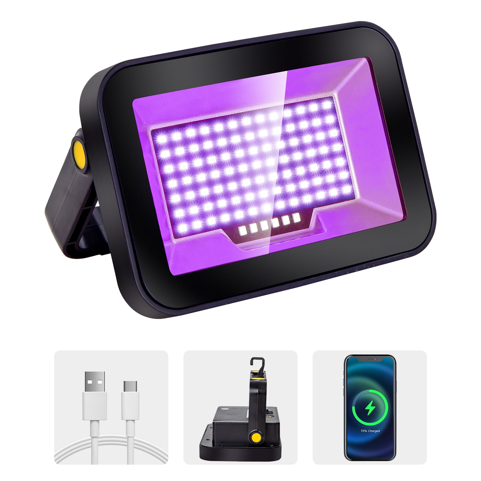 UV Black Light Rechargeable Battery, 91LED 395nm UV Black Light, pet ...