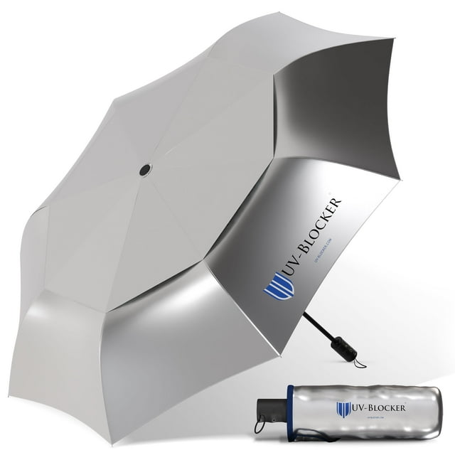 UV Blocker Compact Reflective Windproof Sun Umbrella, Auto Open, UPF 55 ...