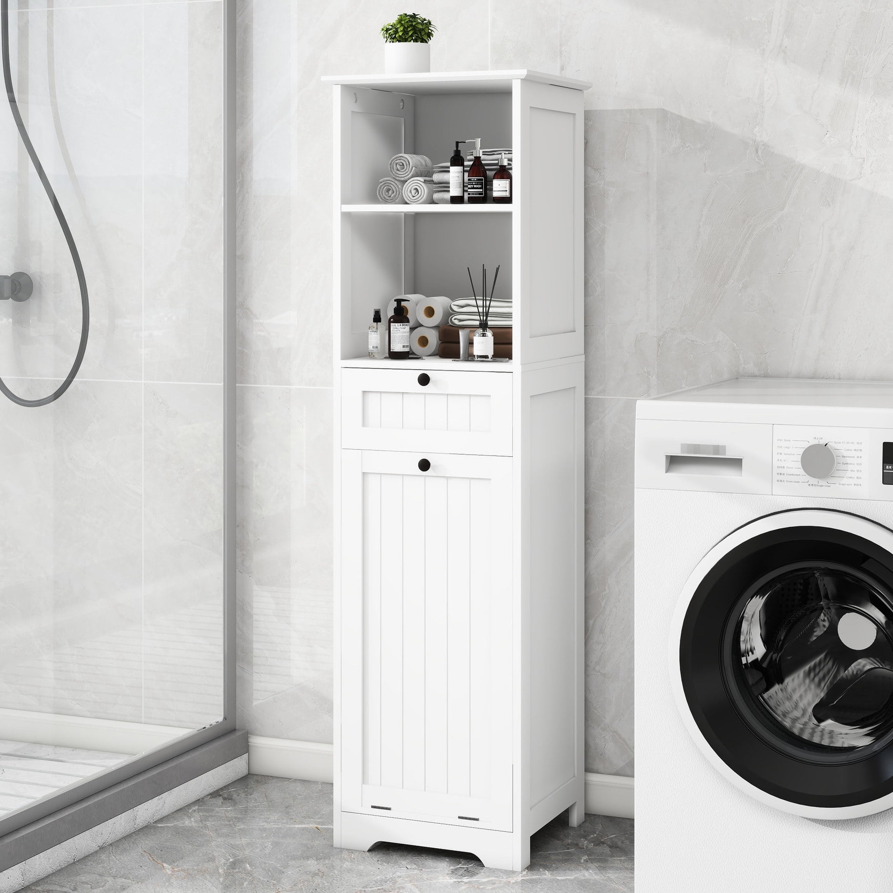 UV Coated White Laundry Cabinet - Perfect Appearance and Low Emissions ...